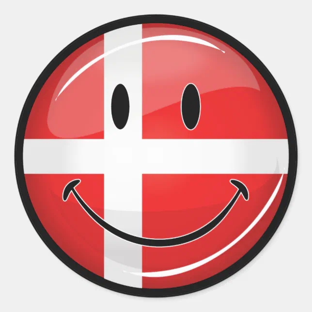 Smiling Denmark Flag Classic Round Sticker | Zazzle