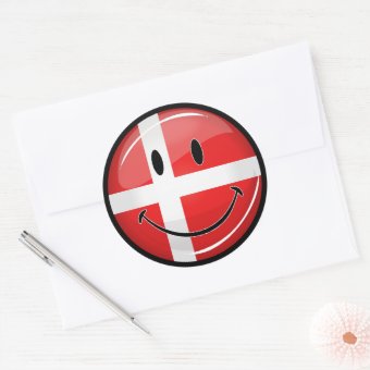 Smiling Denmark Flag Classic Round Sticker | Zazzle