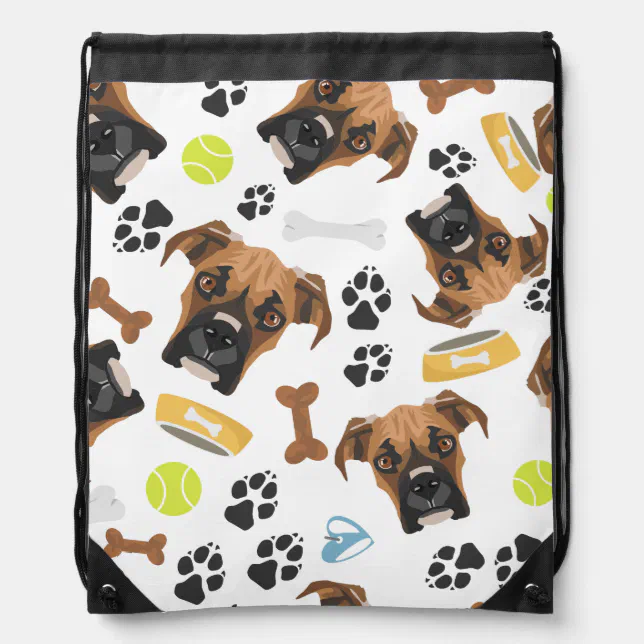 Smiling Dog Boxer Drawstring Bag | Zazzle
