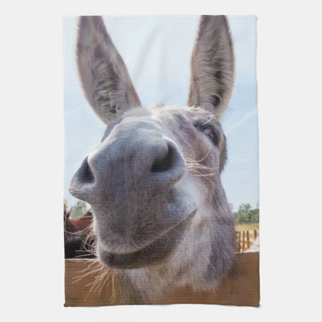 Smiling Donkey Kitchen Towel | Zazzle
