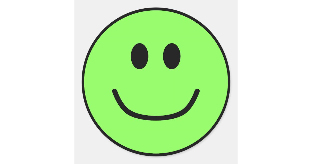 Smiling Face Stickers Green 0002 | Zazzle