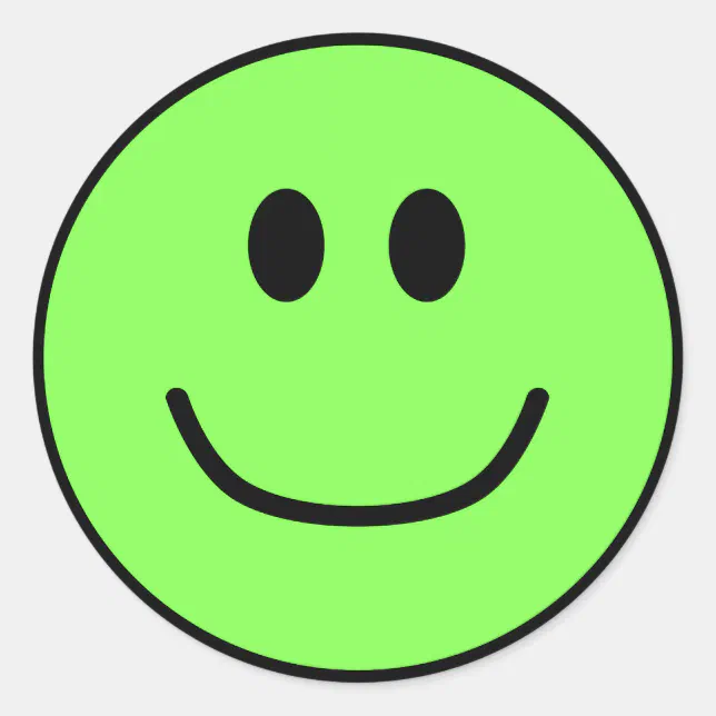 Smiling Face Stickers Green 0002 | Zazzle