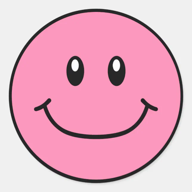 Smiling Face Stickers Pink 0001 | Zazzle