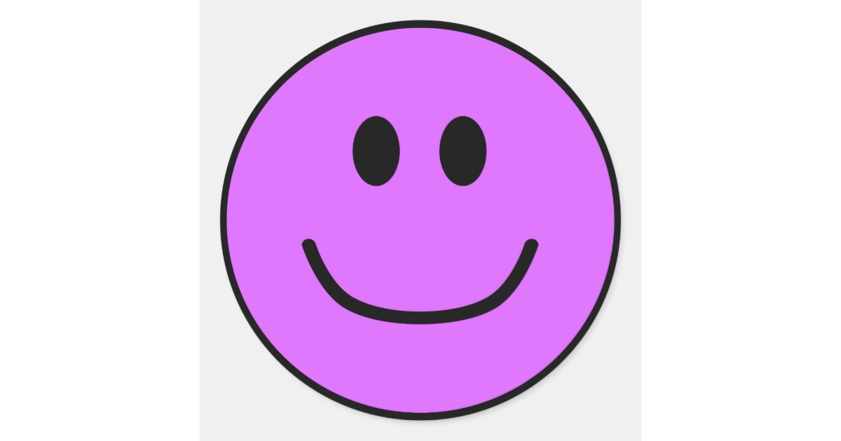 Smiling Face Stickers Purple 0002 | Zazzle