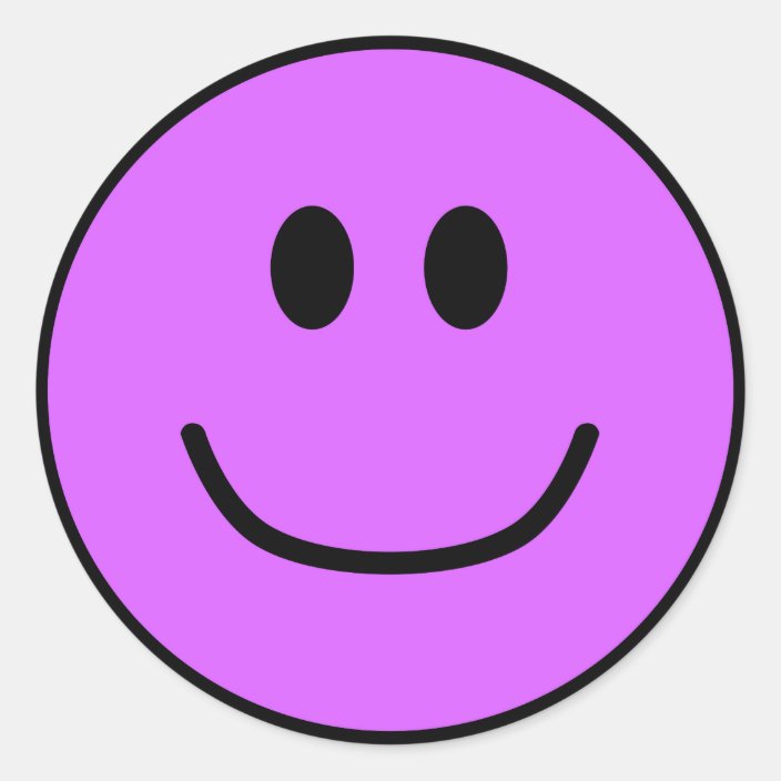 Smiling Face Stickers Purple 0002 | Zazzle.com