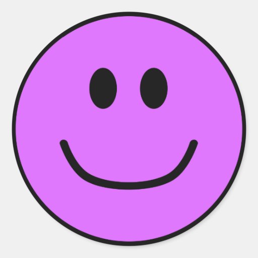 Purple Smiley Face Stickers, Purple Smiley Face Sticker Designs