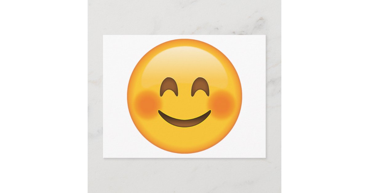 Smiling Face with Blushed Cheeks - Emoji Postcard | Zazzle