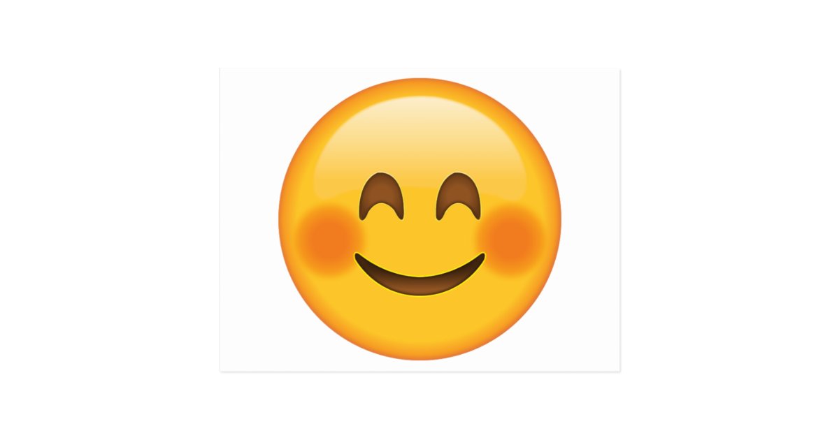Smiling Face with Blushed Cheeks - Emoji Postcard | Zazzle.com