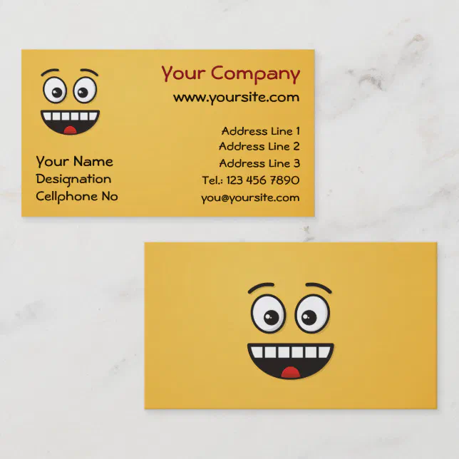 Smiling Face with Open Mouth Business Card | Zazzle