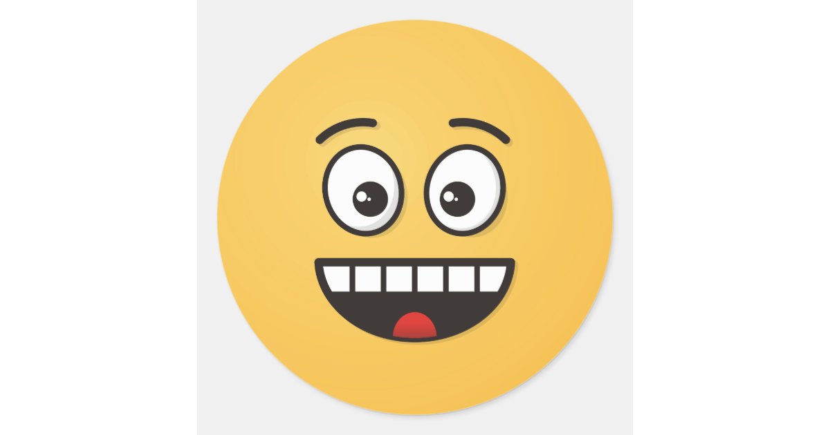 Smiling Face with Open Mouth Classic Round Sticker | Zazzle