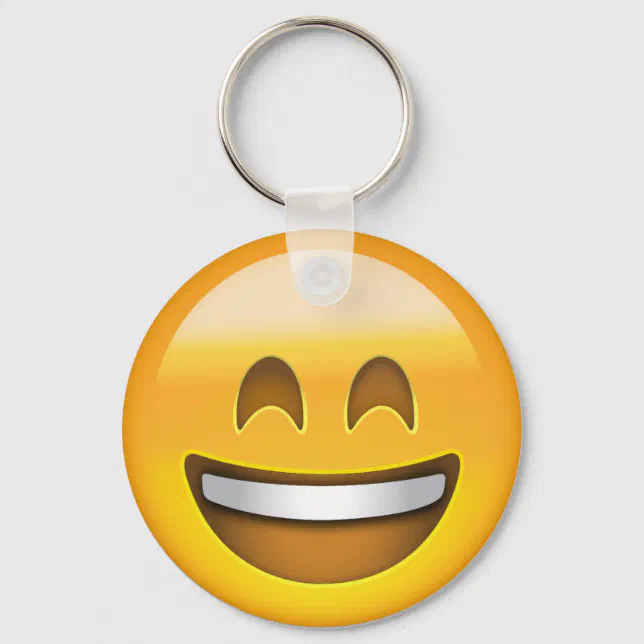 Smiling Face With Open Mouth & Smiling Eyes Emoji Keychain | Zazzle