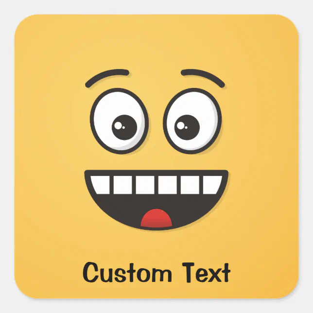 Smiling Face with Open Mouth Square Sticker | Zazzle