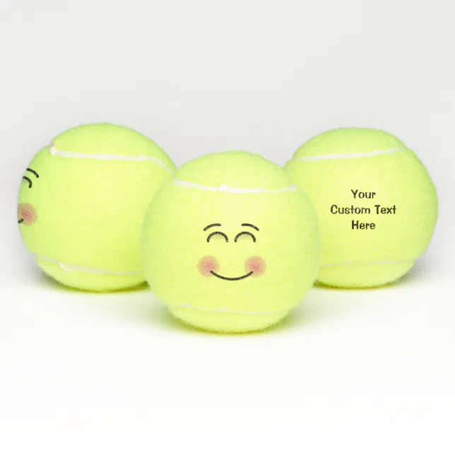 Smiling Face with Smiling Eyes Tennis Balls | Zazzle