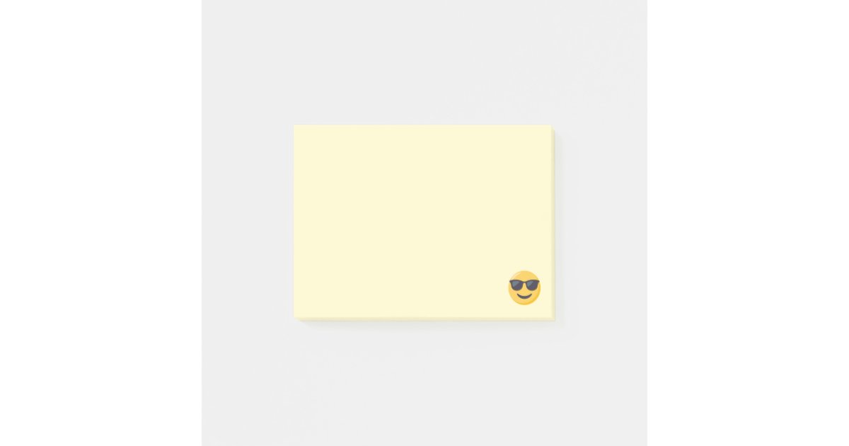 Smiling Face with Sunglasses Emoji Post-it Notes | Zazzle