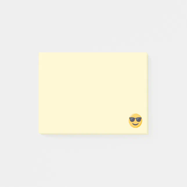 Smiling Face with Sunglasses Emoji Post-it Notes | Zazzle