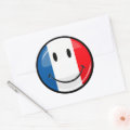 Smiling French Flag Classic Round Sticker | Zazzle