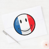 Smiling French Flag Classic Round Sticker | Zazzle