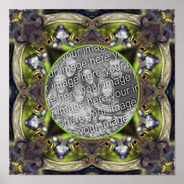 Smiling Frog Face Frame Create Your Own Photo Poster | Zazzle