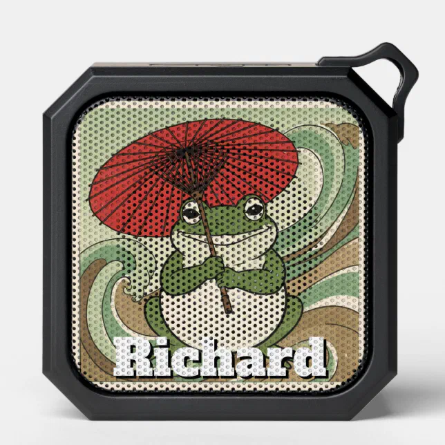 Smiling Frog with Red Parasol Bluetooth Speaker | Zazzle