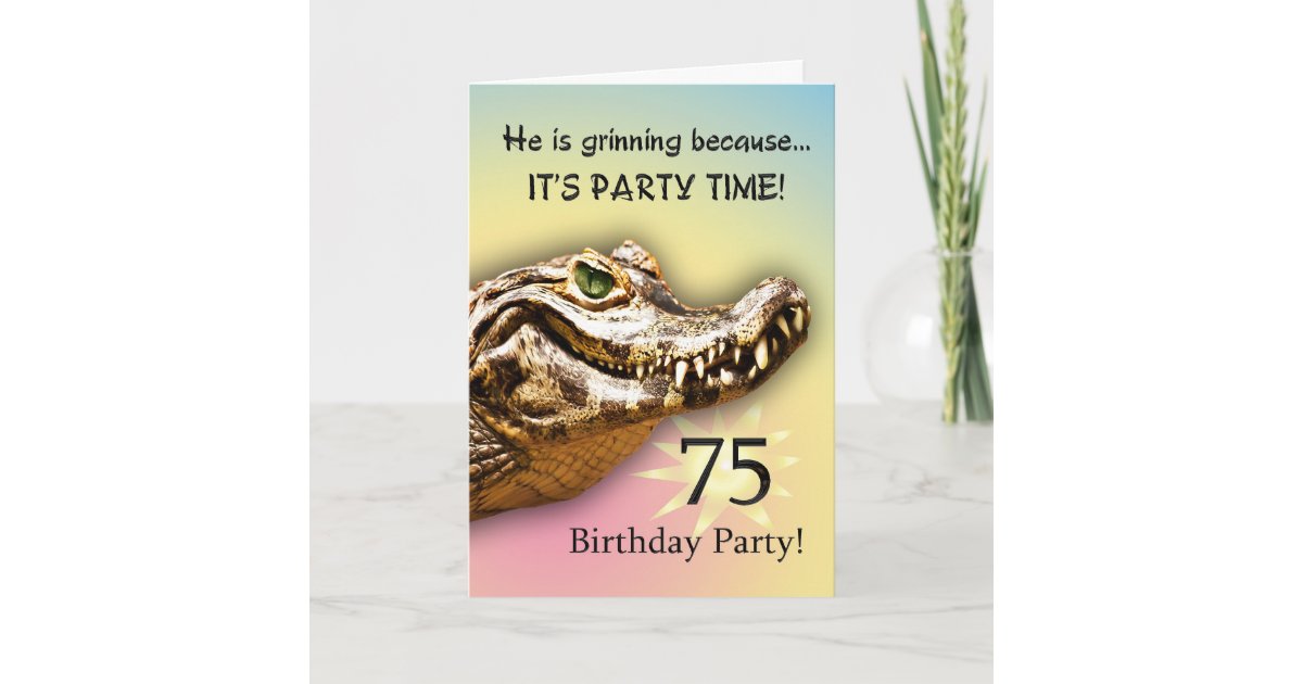 Smiling gator party invitation | Zazzle
