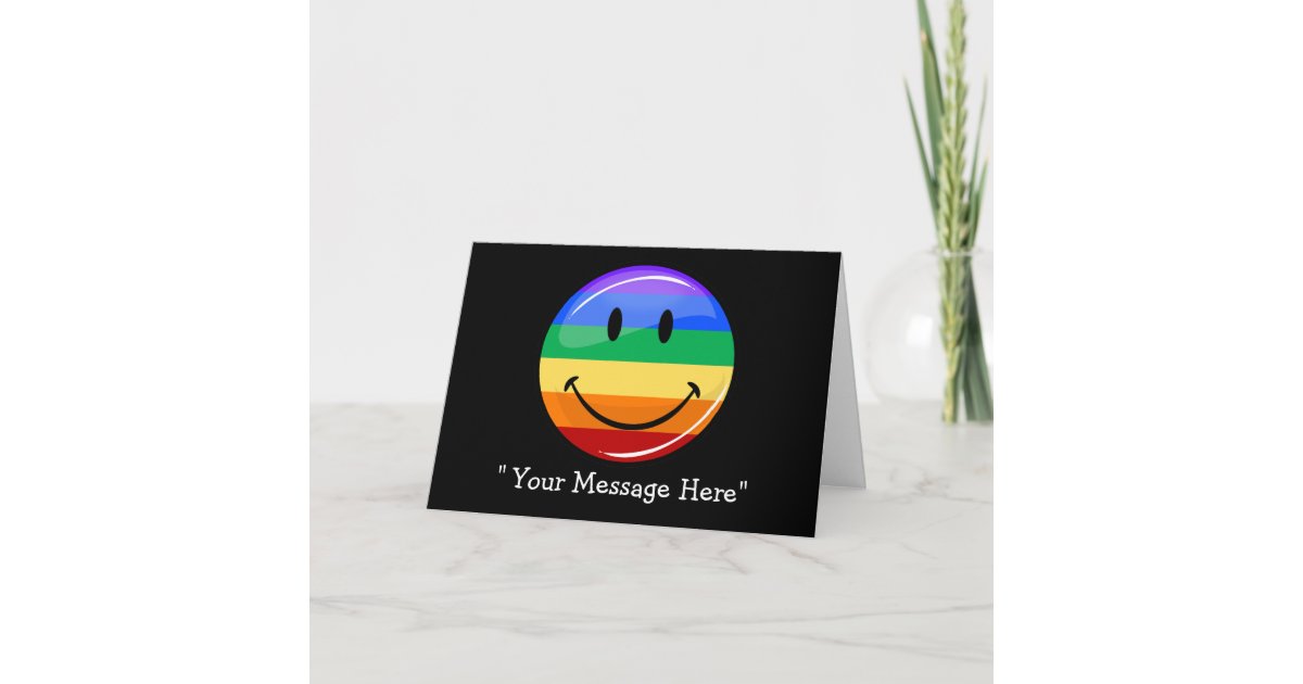 Smiling Gay Pride Flag Custom Greeting Card | Zazzle