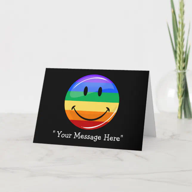 Smiling Gay Pride Flag Custom Greeting Card | Zazzle