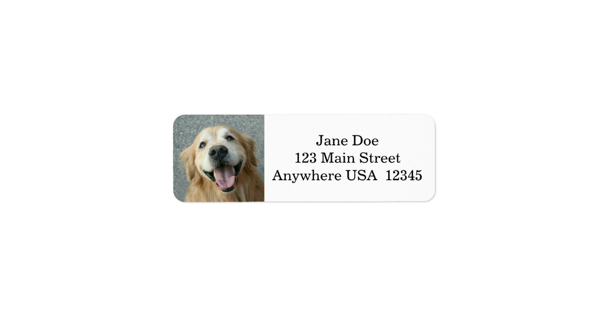 Smiling Golden Retriever Label | Zazzle