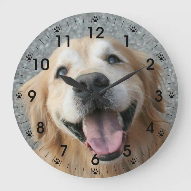 Smiling Golden Retriever Wall Clock | Zazzle