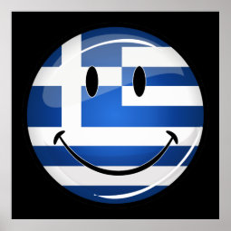 Smiling Greek Flag Poster | Zazzle