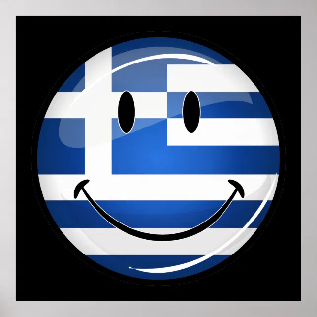 Smiling Greek Flag Poster | Zazzle