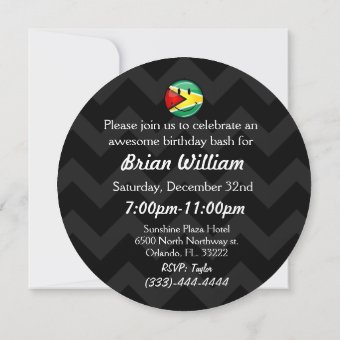 Smiling Guyanese Flag Invitation | Zazzle