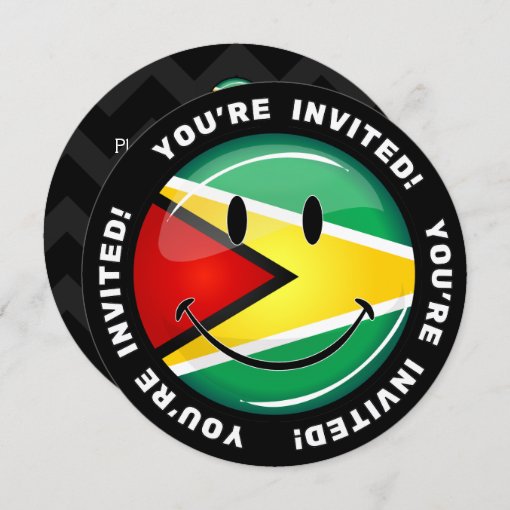 Smiling Guyanese Flag Invitation | Zazzle