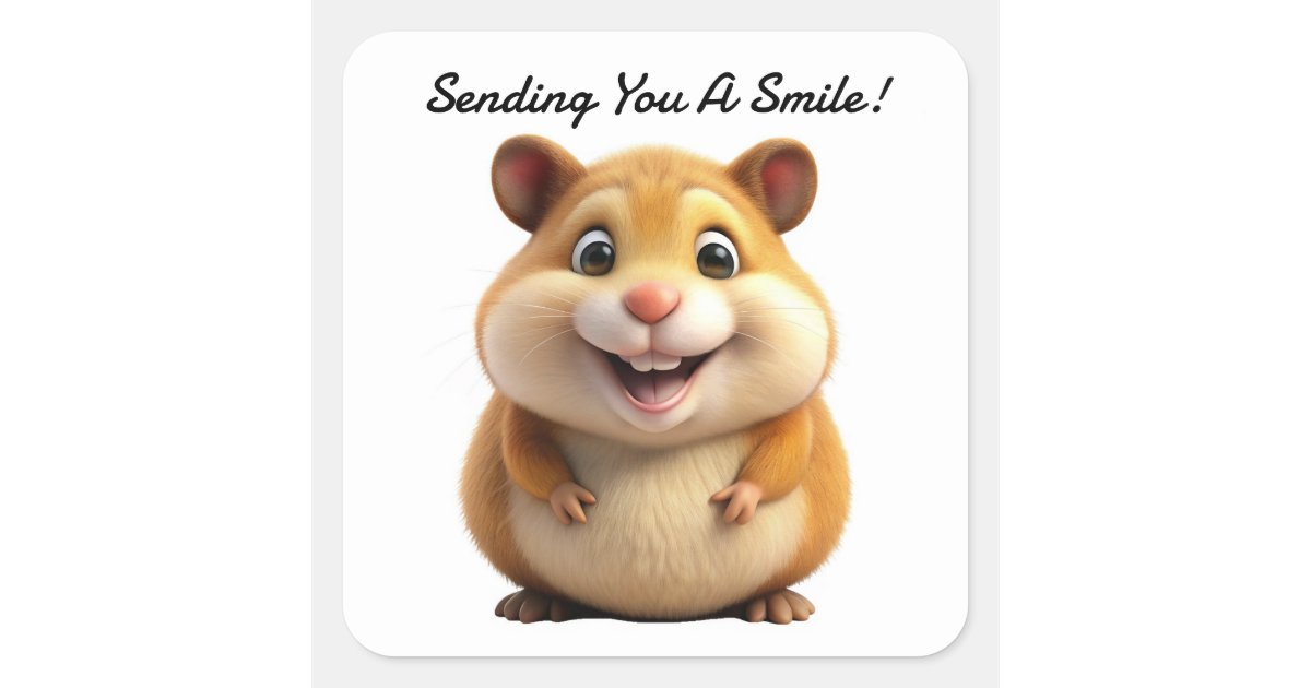 Smiling Hamster Sticker | Zazzle
