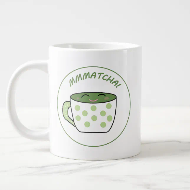 Smiling Kawaii Matcha Giant Coffee Mug | Zazzle