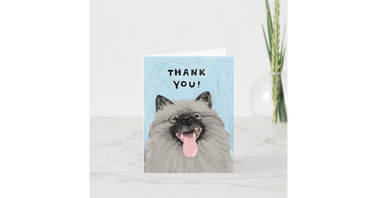 Smiling Keeshond Thank You Card | Zazzle