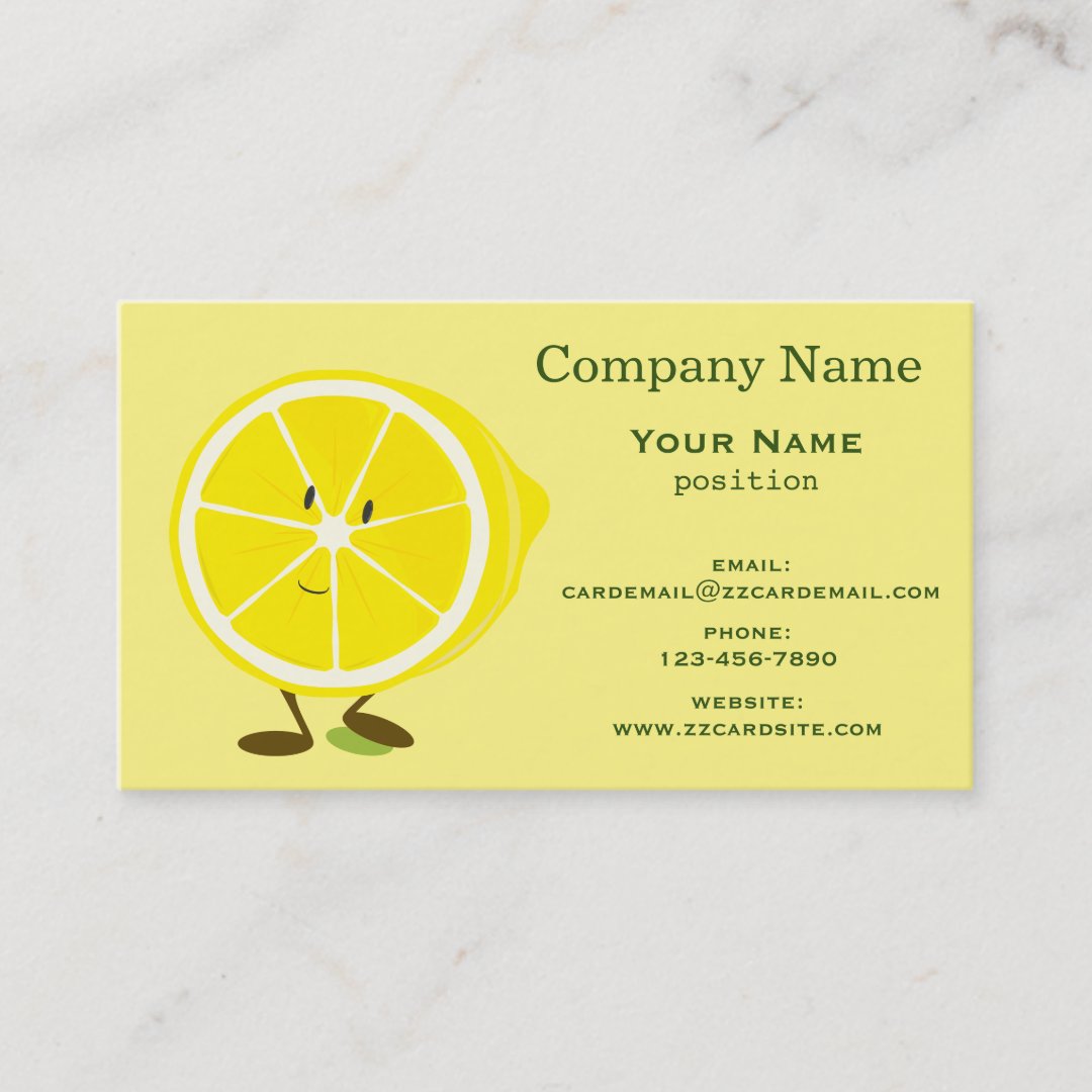 Smiling Lemon Business Card | Zazzle