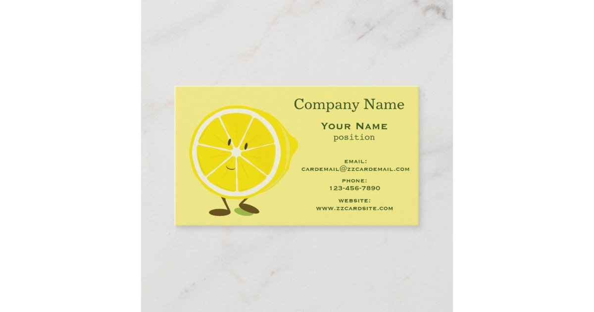 Smiling Lemon Business Card | Zazzle