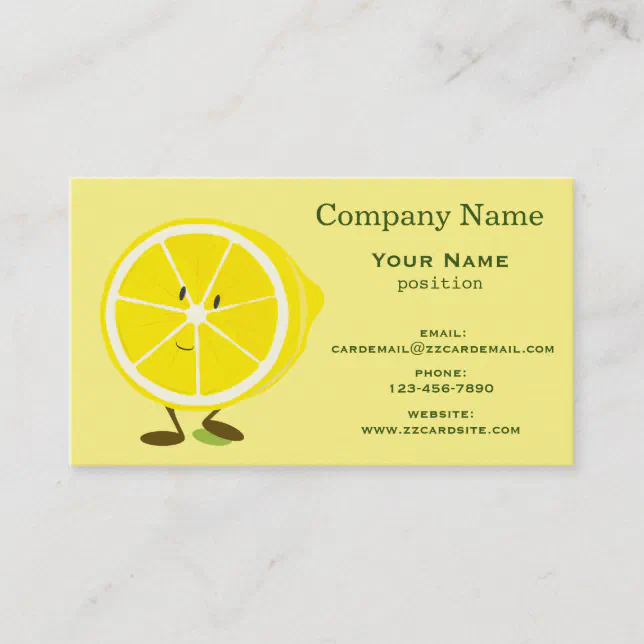Smiling Lemon Business Card | Zazzle