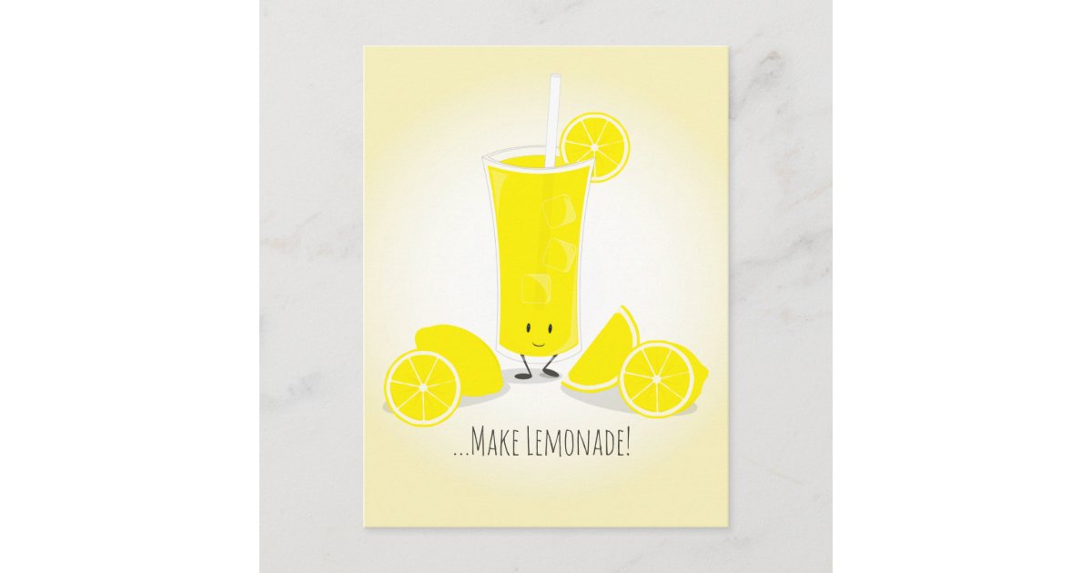 Smiling Lemonade Glass | Postcard | Zazzle
