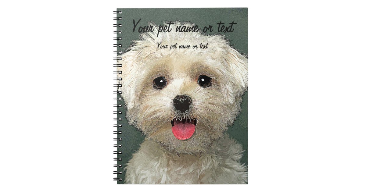 Smiling Pretty Maltese Dog Notebook | Zazzle