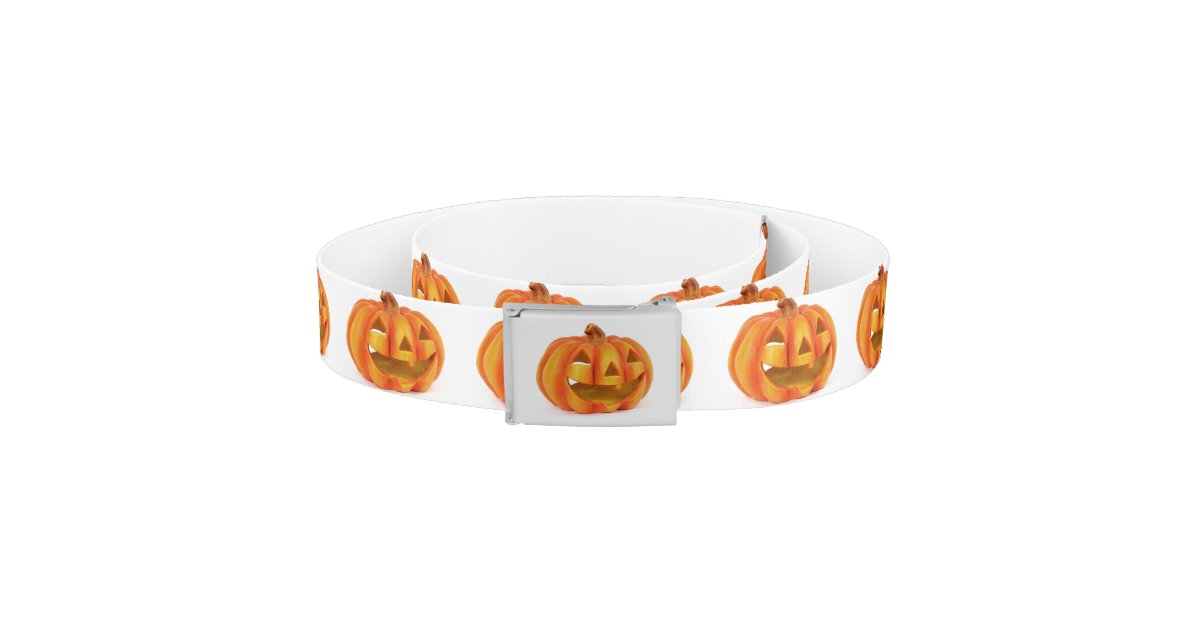 Smiling Pumpkin Jack O Lantern Halloween Belt | Zazzle
