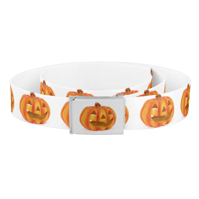Smiling Pumpkin Jack O Lantern Halloween Belt | Zazzle