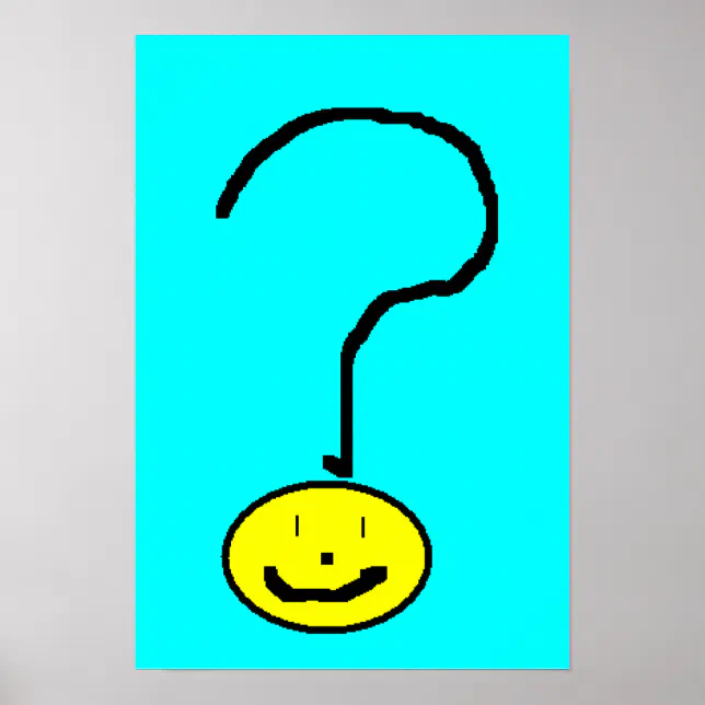 Smiling Question Mark Emoji Digital Art by Kids :) Poster | Zazzle