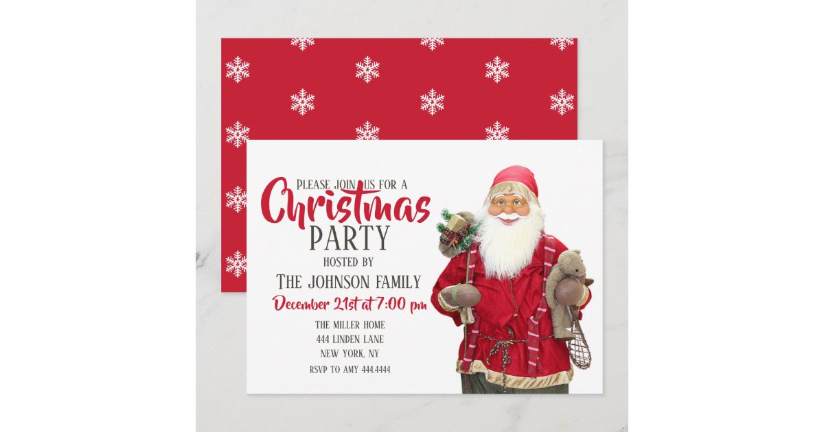 Smiling Santa Claus Invitation | Zazzle