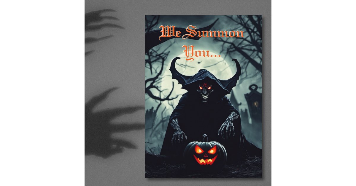 Smiling Scary Red Eyed Demon Halloween Invitation | Zazzle