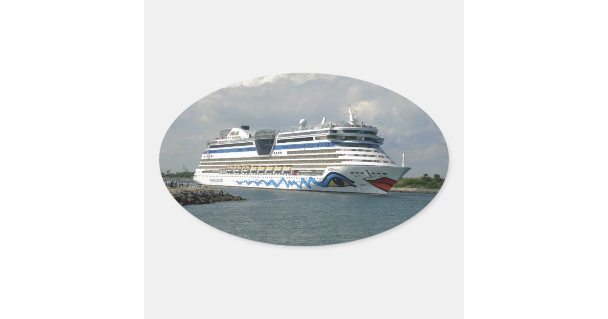 Smiling Ship Oval Sticker | Zazzle