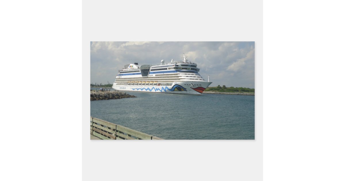 Smiling Ship Rectangular Sticker | Zazzle