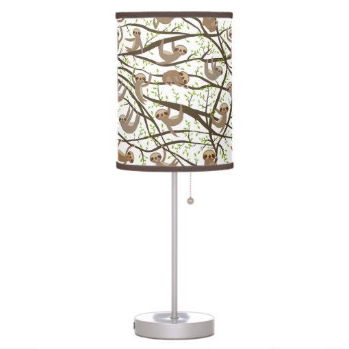 Smiling Sloth Pattern Table Lamp | Zazzle