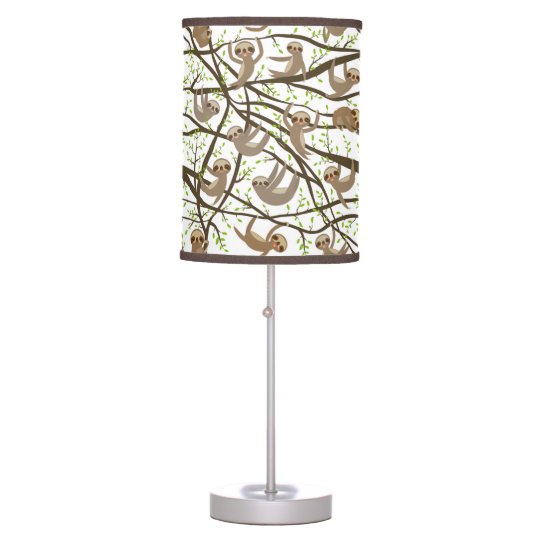 Smiling Sloth Pattern Table Lamp | Zazzle.com