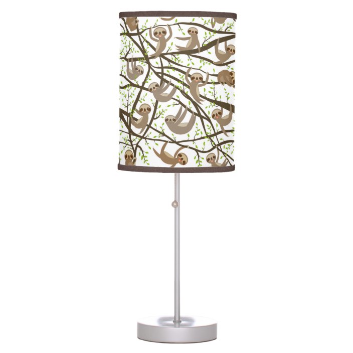 Smiling Sloth Pattern Table Lamp | Zazzle.com